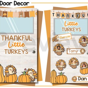 Thanksgiving Little Turkeys Bulletin Board, Printable Classroom Kit ...