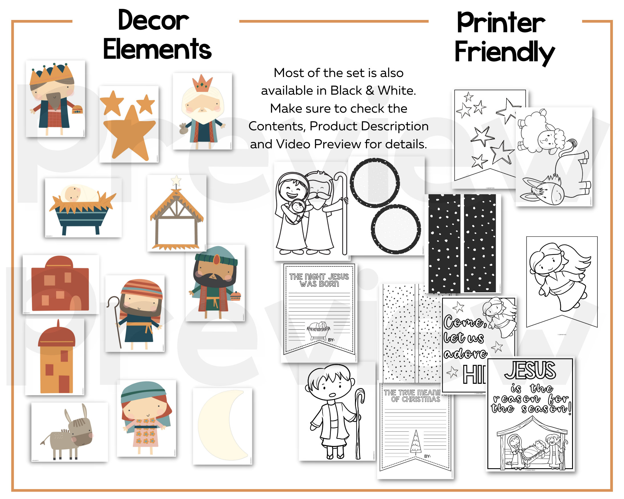 Nativity Bulletin Board & Classroom Decor Kit Editable Versions ...