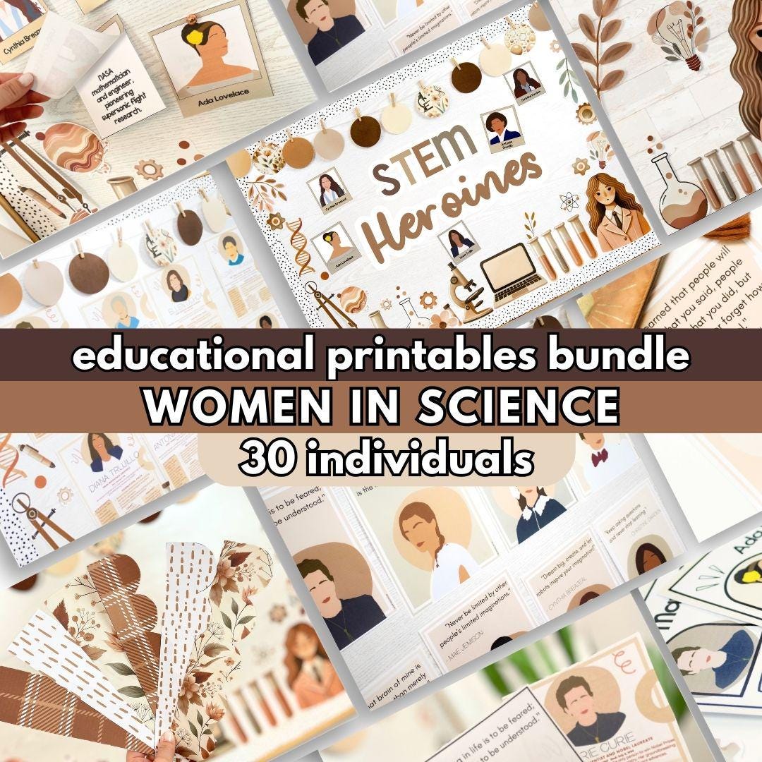 Women in STEM BUNDLE - Biography & Quotes Posters, Research Activities ...