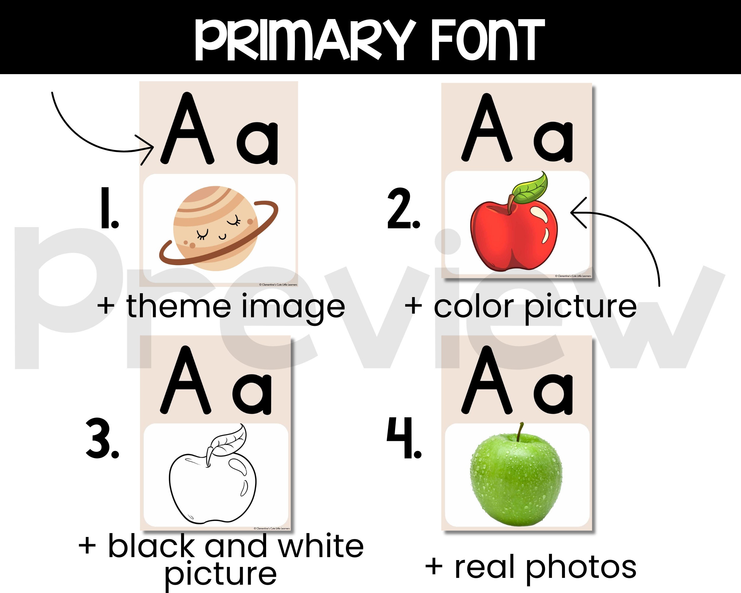 Alphabet Posters Boho Space Themed Primary Cursive & - Etsy