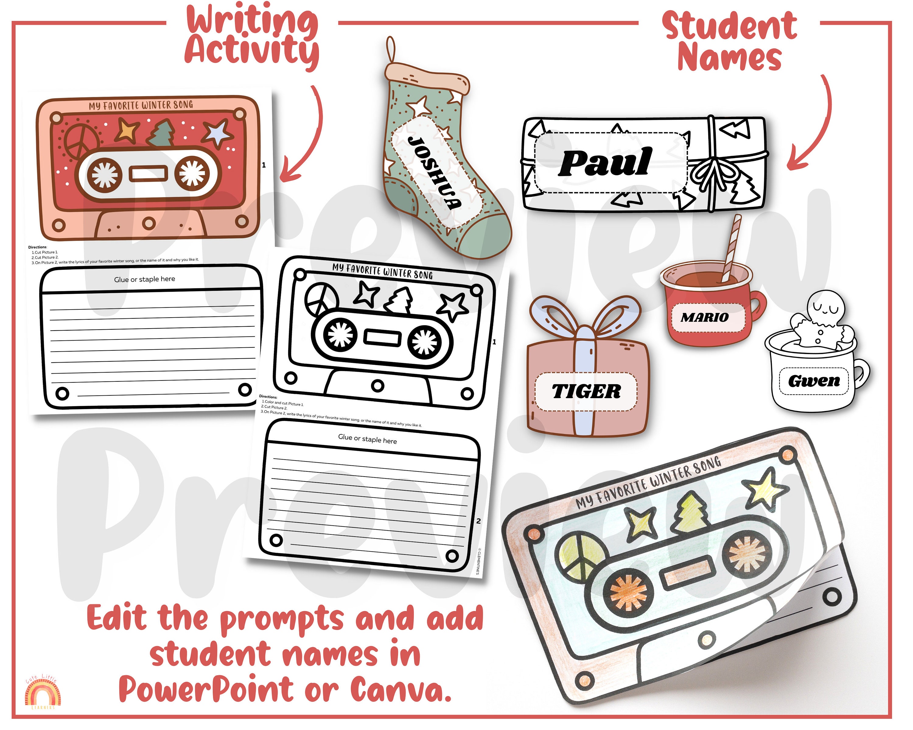 Retro Christmas and Winter Bulletin Board & Classroom Decor - Etsy