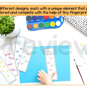 Mother's Day Craft - Fingerprint Bookmarks, Print-and-go Templates in ...