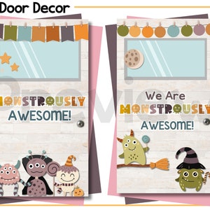 Cute Halloween Monsters Classroom Decor - Bulletin Board, Door Decor ...