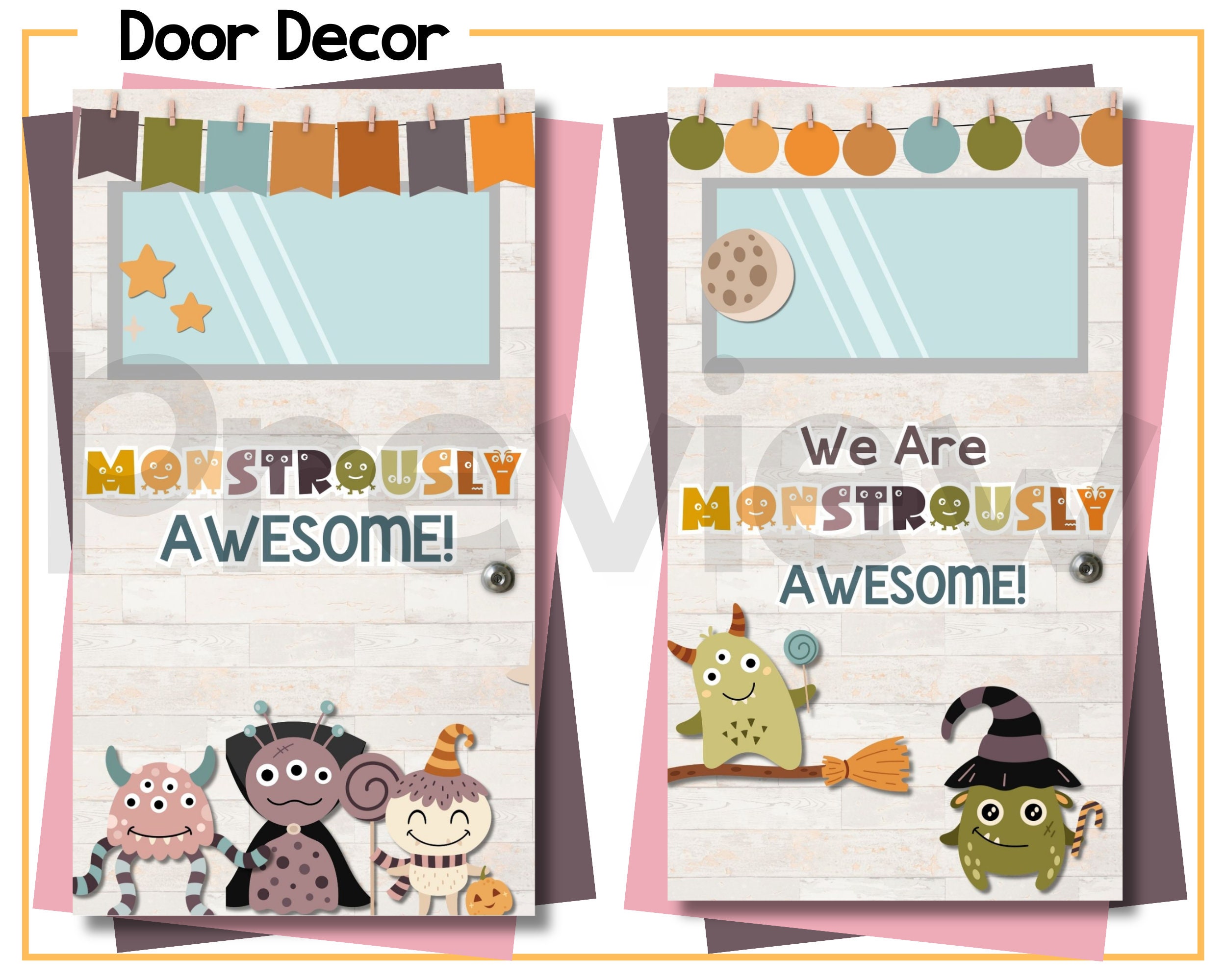 Cute Halloween Monsters Classroom Decor Bulletin Board Door - Etsy