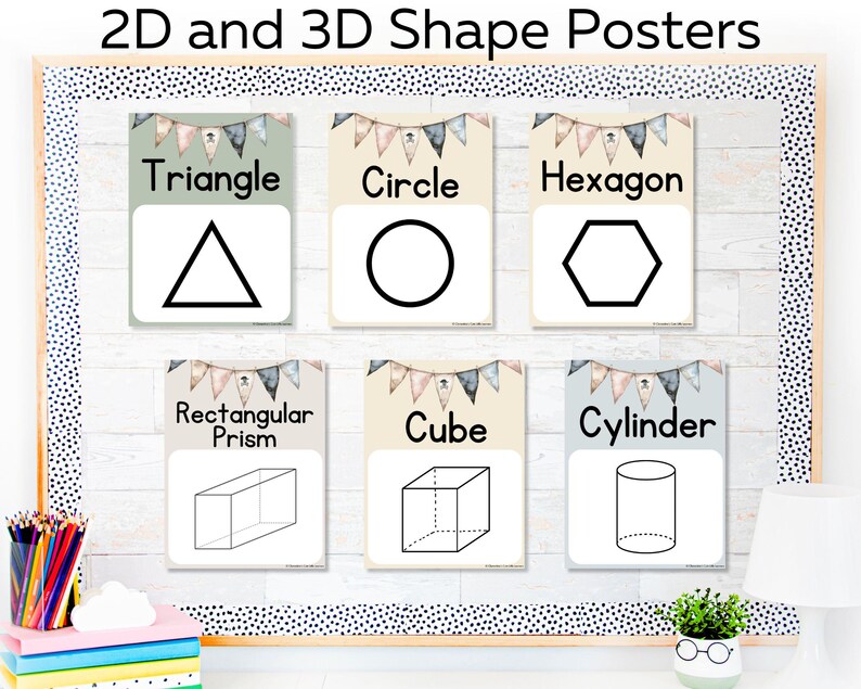 Marine Life Themed 2D & 3D Shape Posters for Classroom Decor and ...