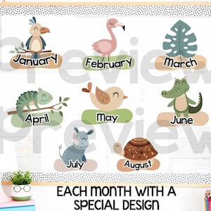 Jungle Safari Birthday Display, Editable Birthday Bulletin Board ...