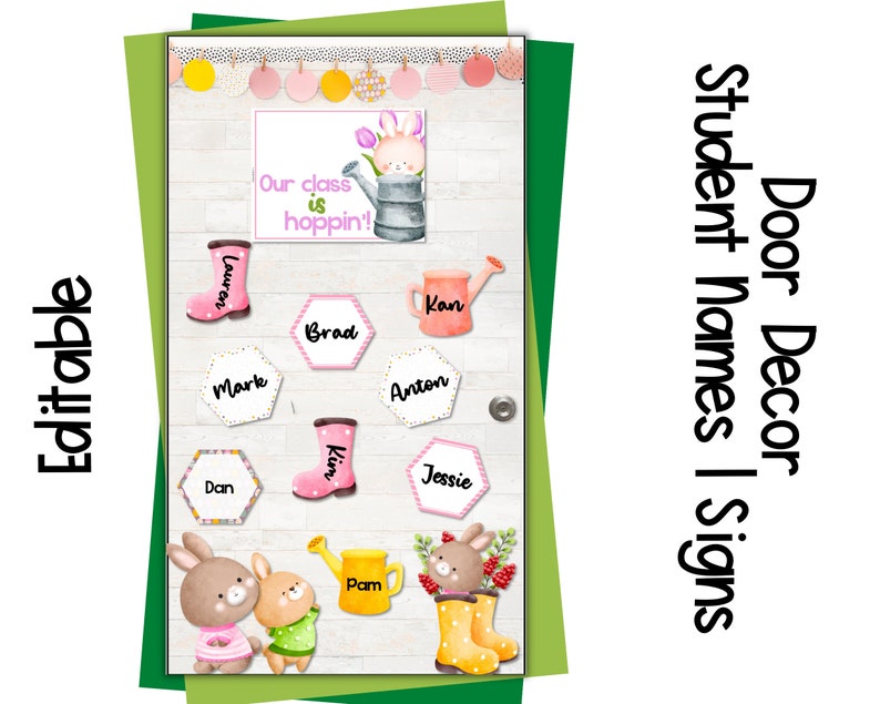 Spring Bunny Classroom Decor Bundle Bulletin Board Posters - Etsy