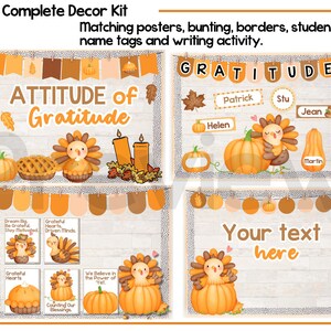 Thanksgiving Gratitude Bulletin Board & Classroom Decor Editable ...
