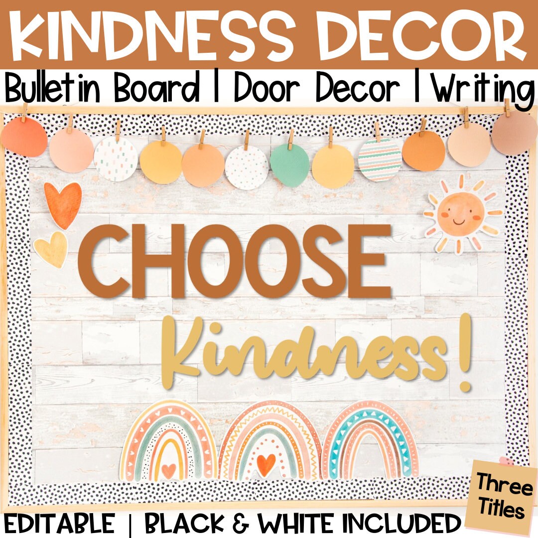 Kindness Bulletin Board & Interactive Classroom Decor and Door - Etsy