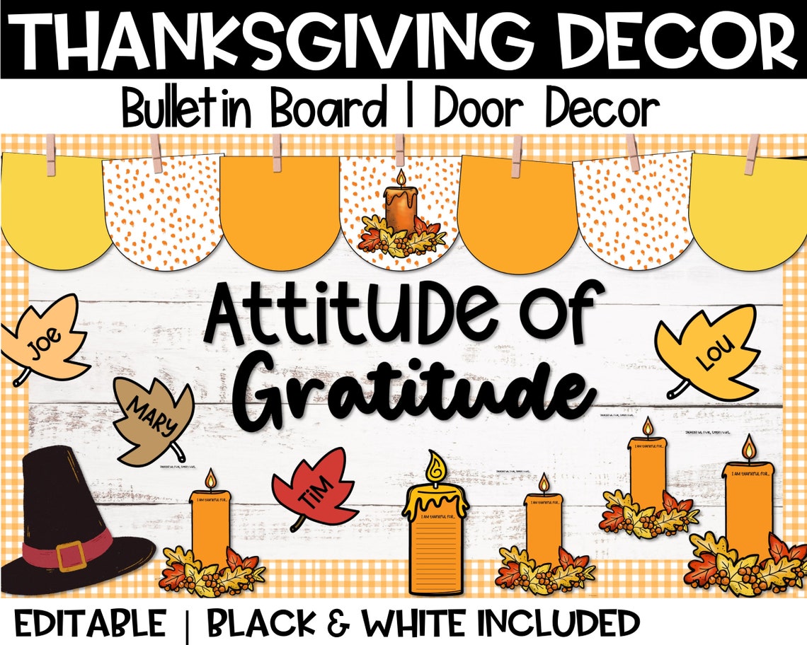 Thanksgiving Gratitude Bulletin Board & Classroom Decor - Etsy