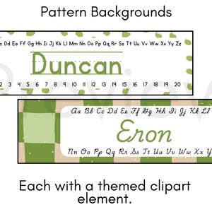 Editable Desk Name Tags With Letters and Numbers Camping Friends Themed ...