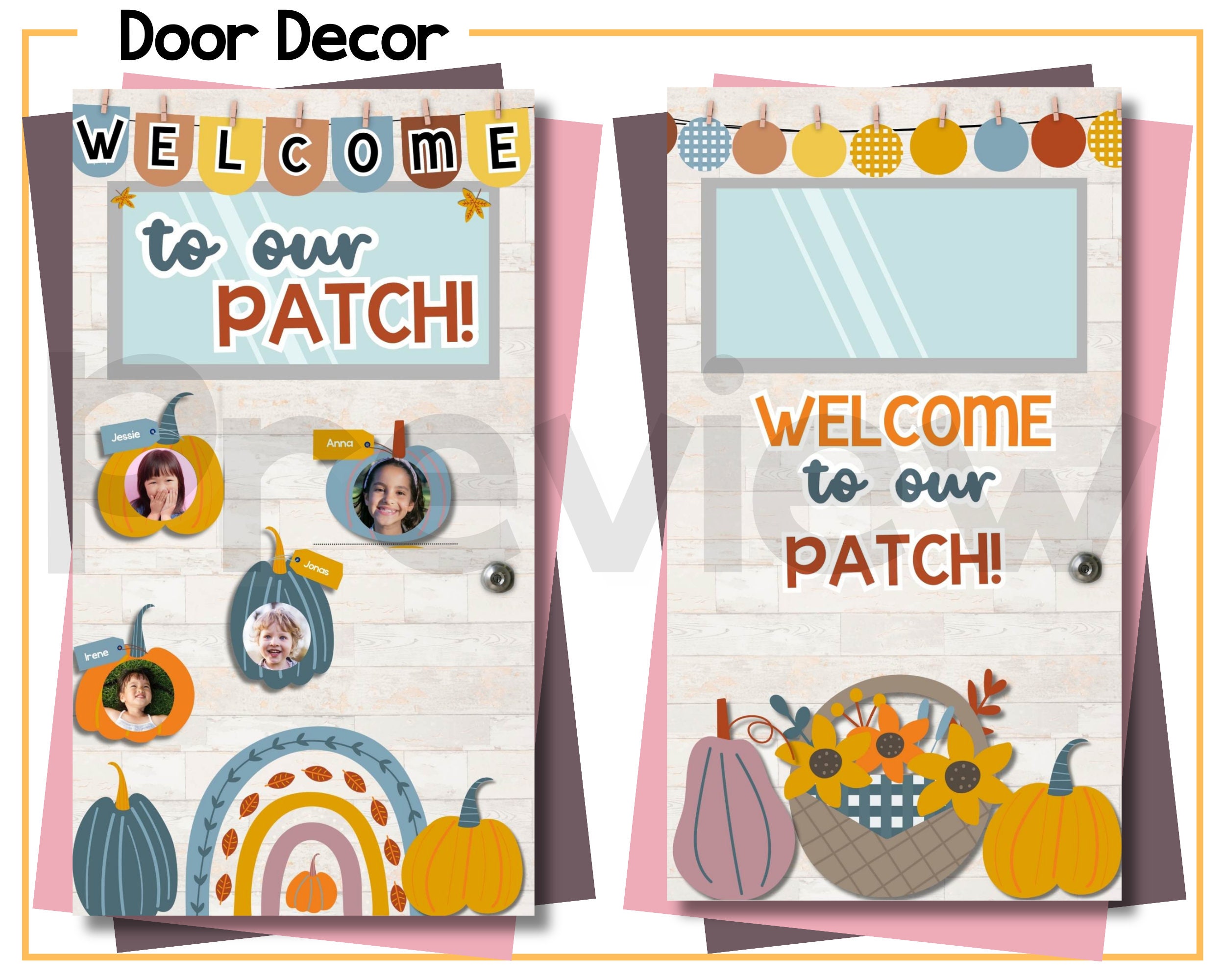 Halloween and Fall Pumpkin Patch Bulletin Board & Classroom Decor ...
