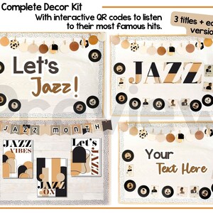 Jazz Decor With QR Codes for Listening, Complete Classroom Decor & Bulletin Board Kit for Music ...