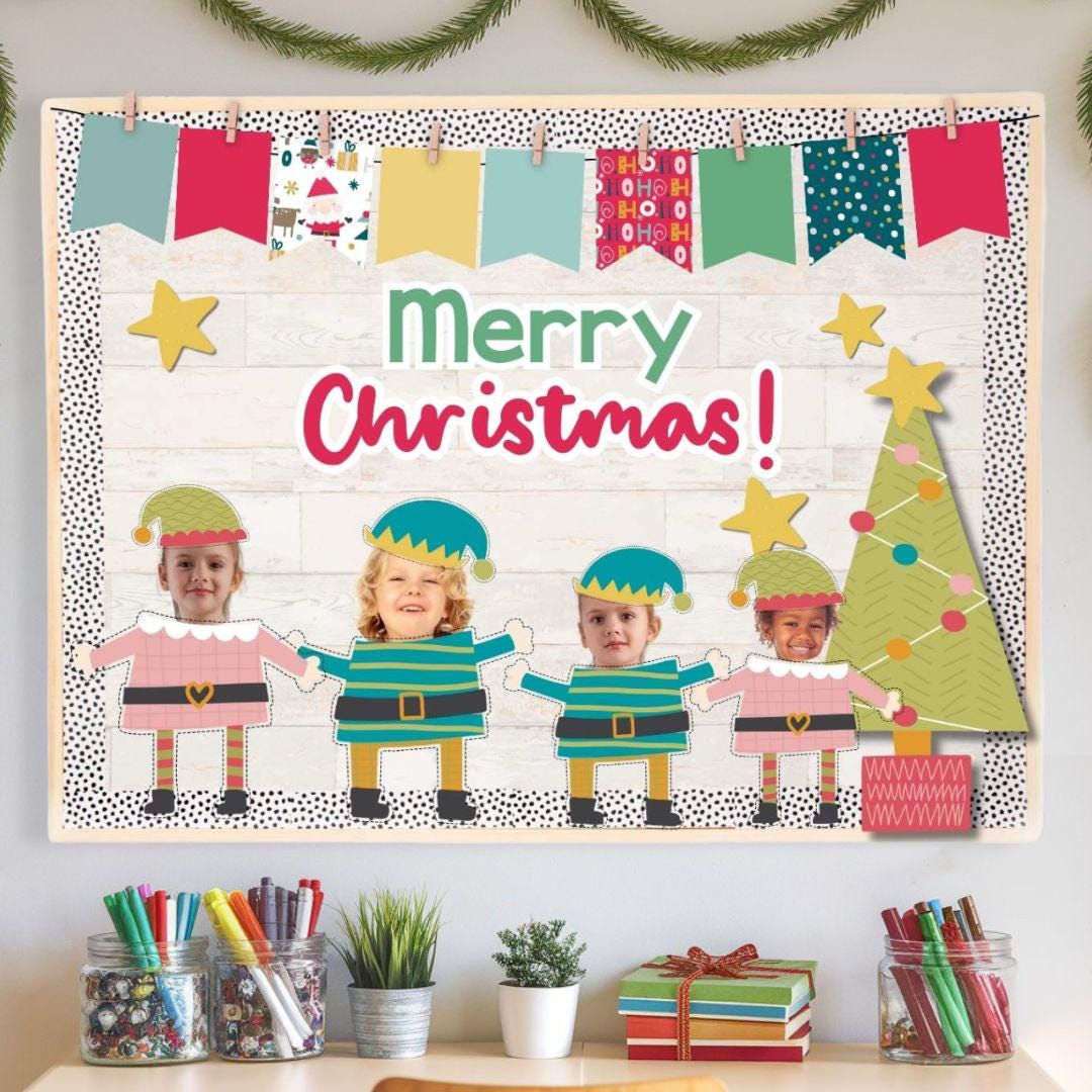 Christmas and Winter Elves Bulletin Board & Classroom Decor Kit ...