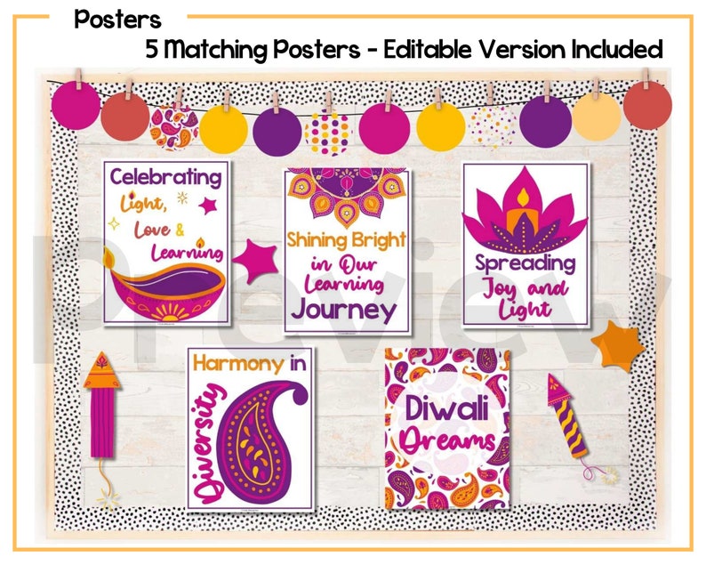 Diwali Bulletin Board & Classroom Decor Posters Student - Etsy