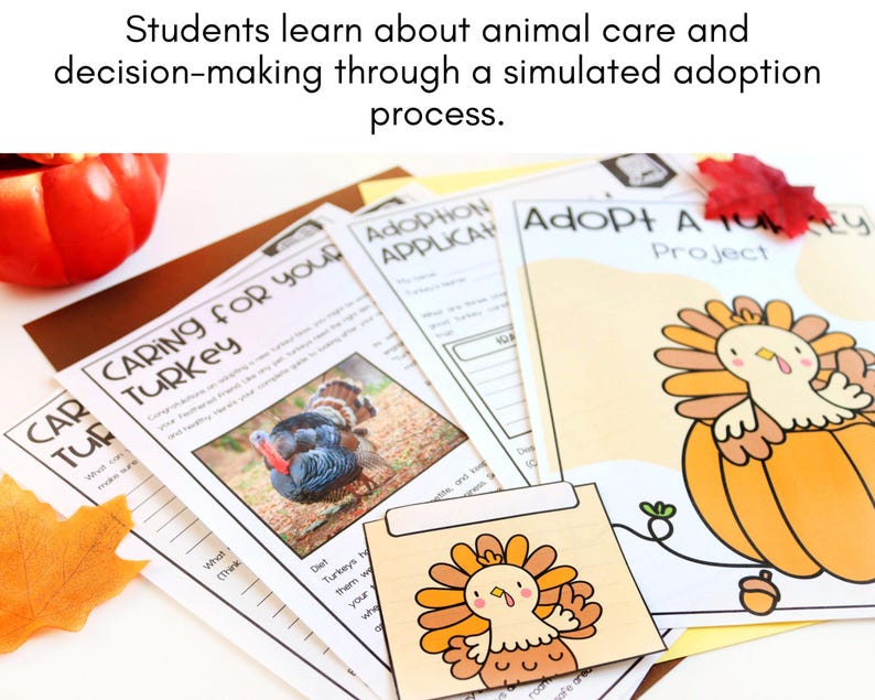 Adopt a Turkey Project Based Learning, Printable Thanksgiving Activity ...