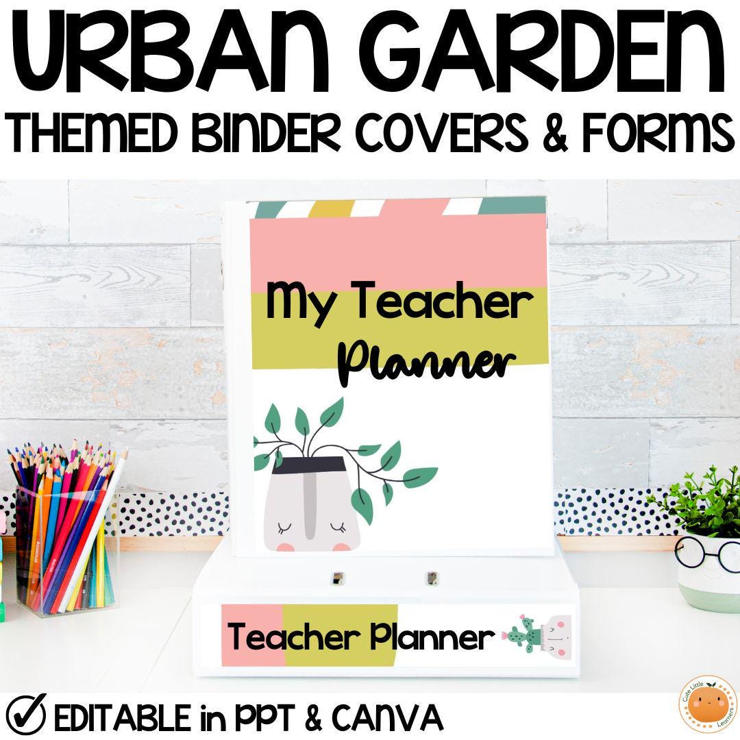 Editable Binder Covers, Spines & Teacher Forms, Modern Plant Themed ...