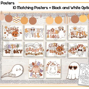 Retro Groovy Halloween Classroom Decor and Bulletin Board Kit ...