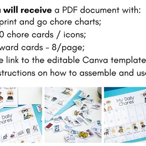 Printable Chore Charts Superhero Themed, Editable Visual Schedule ...