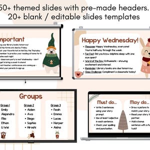 Winter Themed Daily Classroom Slide Templates With Timers - Etsy