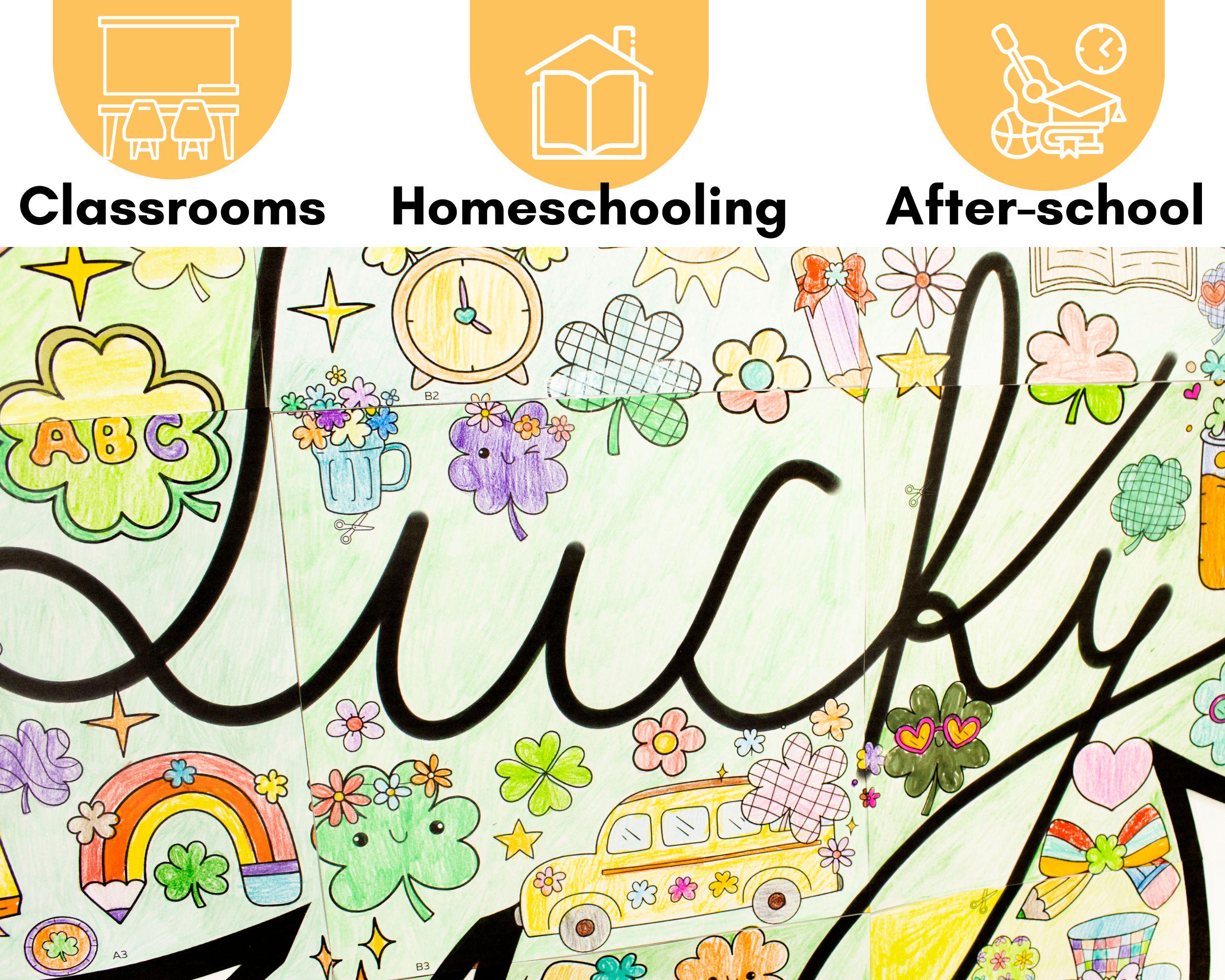 Shamrock Collaborative Poster | Printable St. Patrick’s Day Coloring ...