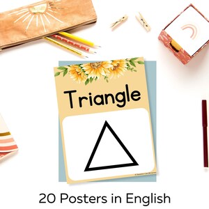 Sunflowers Themed 2D & 3D Shape Posters for Classroom Decor and ...