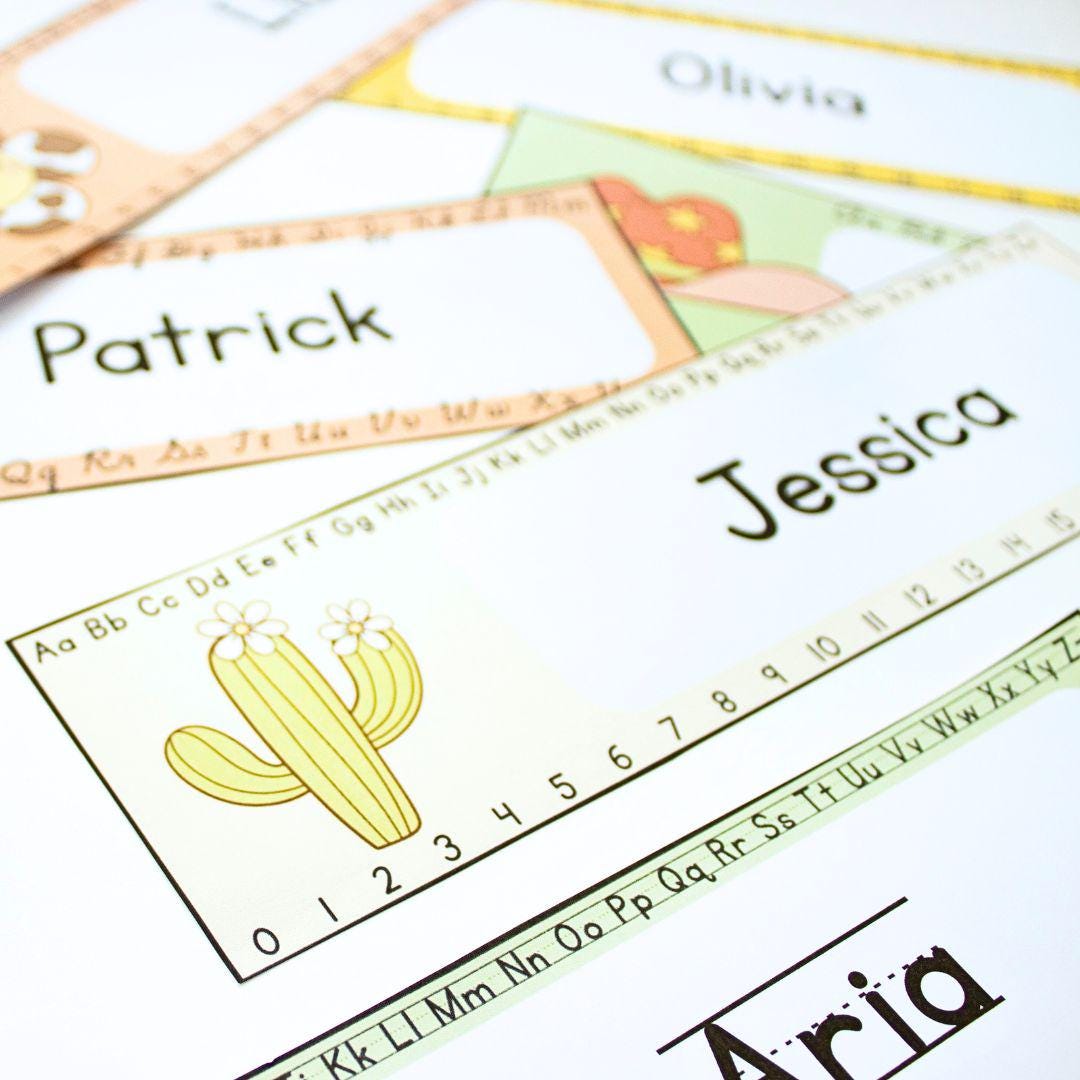 Retro Western Desk Name Tags | Editable Classroom Labels for Student ...