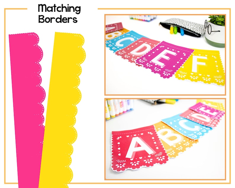 Papel Picado Bulletin Board Letters | Bilingual Decor Cinco De Mayo ...