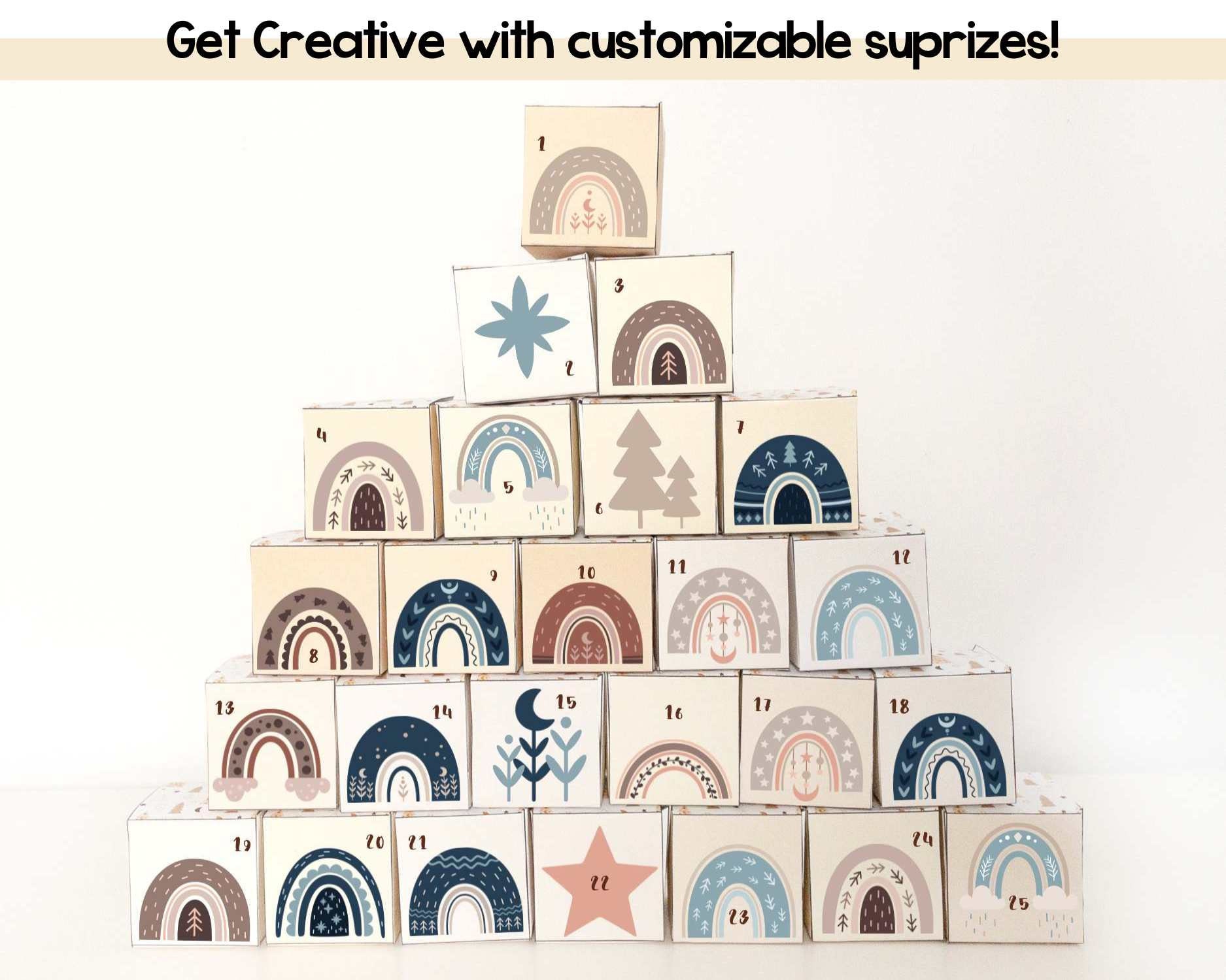 Printable Advent Calendar Boxes & Activities, Christmas Countdown ...