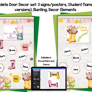 Spring Bunny Classroom Decor Bundle - Easter Bulletin Board, Posters ...