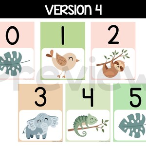 Jungle-safari Themed Number Posters for Bulletin Boards & Classroom ...