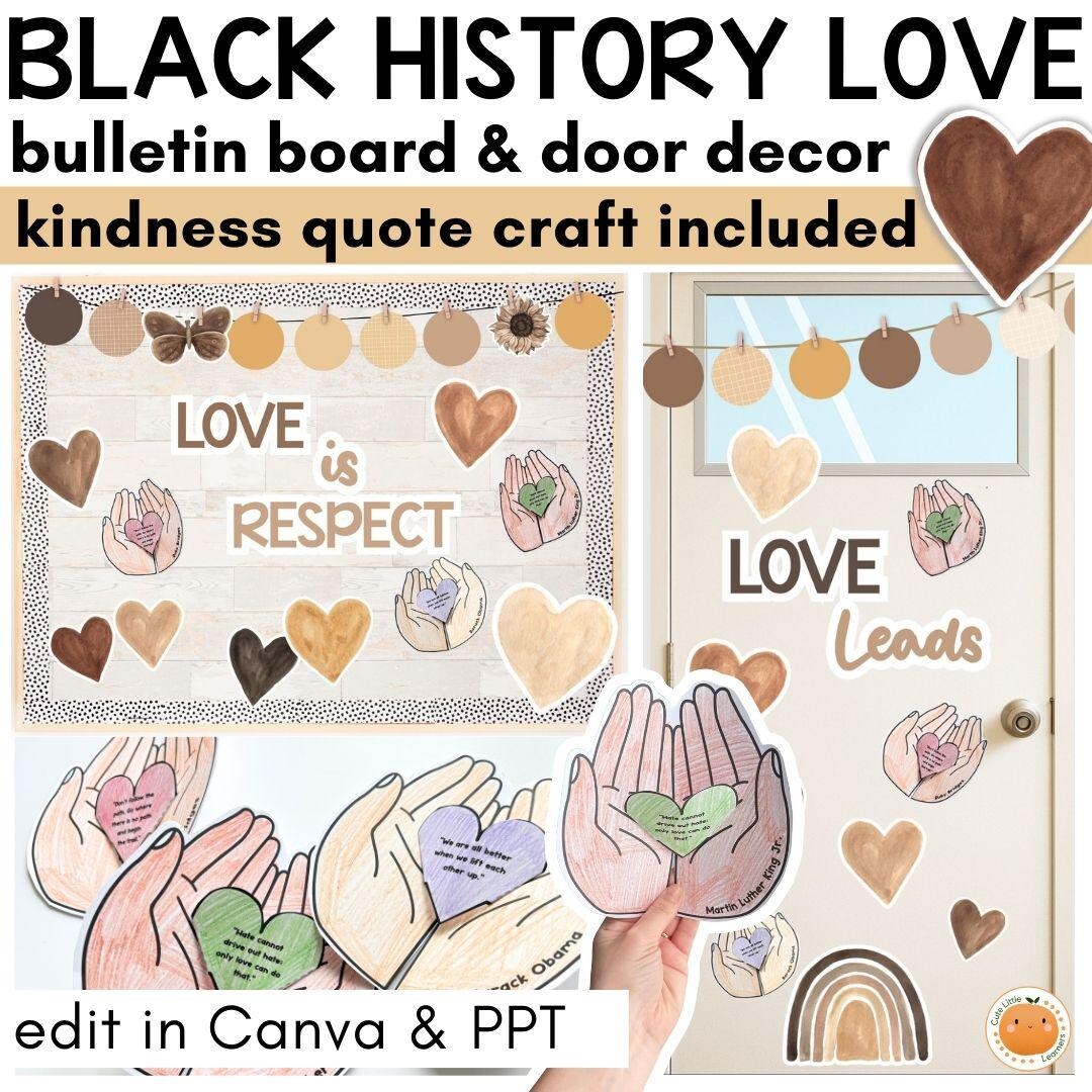 Valentine’s Day Black History Month Bulletin Board Kit | Love is ...
