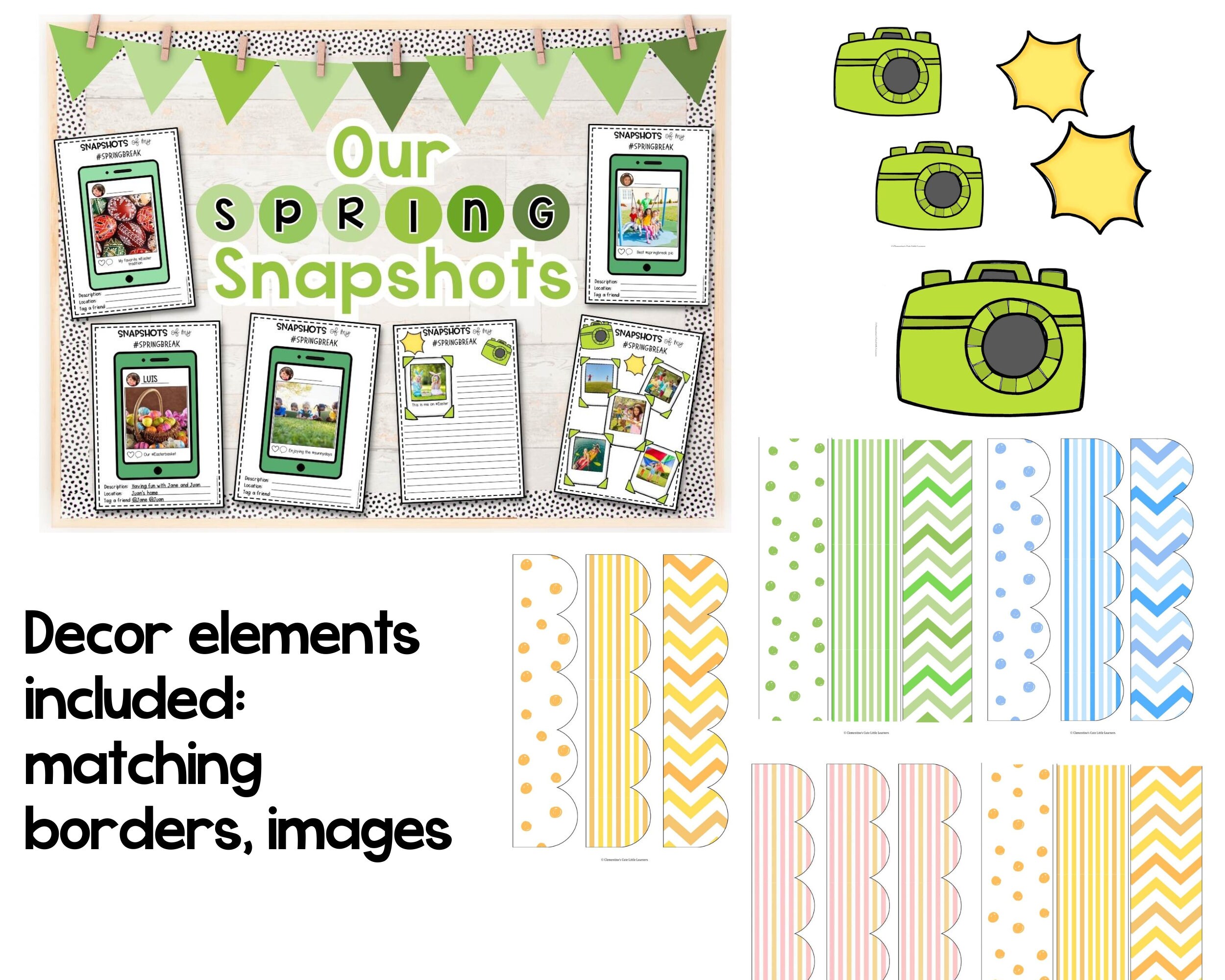 Year Round Differentiated Writing, Decor Elements for Bulletin Boards ...