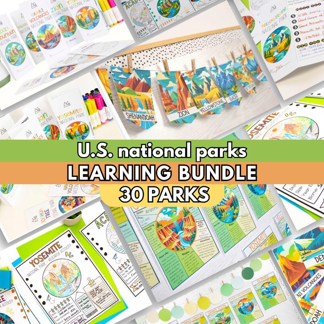 National Parks Learning Bundle - Information Posters, Research Posters ...