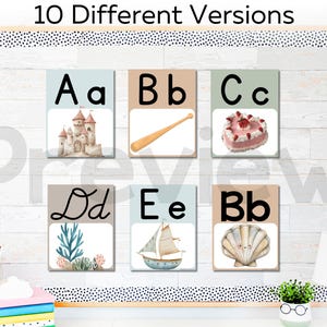 Marine Life Themed Alphabet Posters for Classroom Decor & Bulletin ...