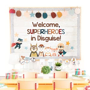 Superheroes Back to School & Meet the Teacher Kit, Editable Welcome ...