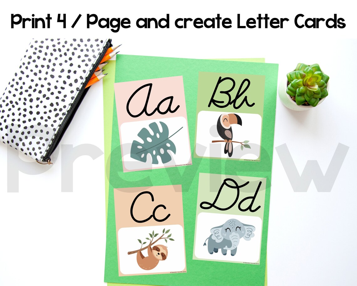 Jungle Safari Alphabet Posters – Printable Classroom Decor in Primary ...