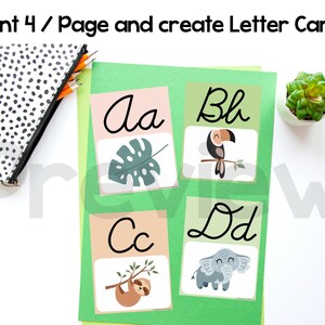 Alphabet Posters Jungle Safari Themed Primary, Cursive & Decorative ...