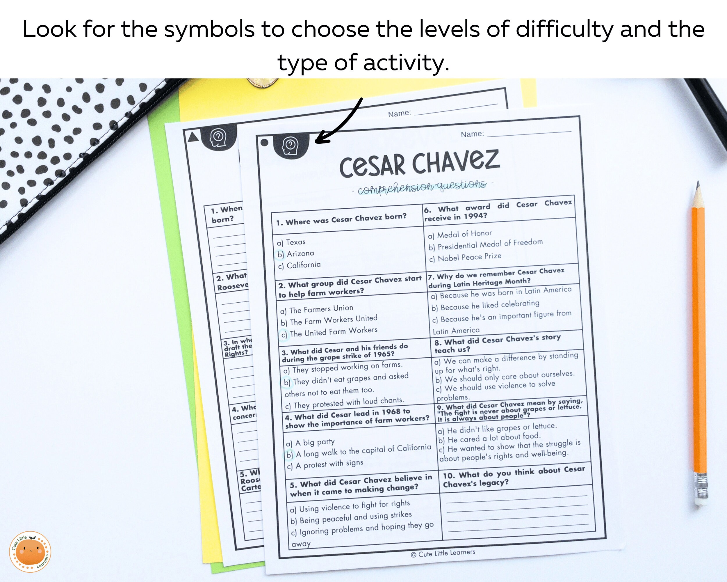 Cesar Chavez Printable Biography Pack Reading - Etsy Australia