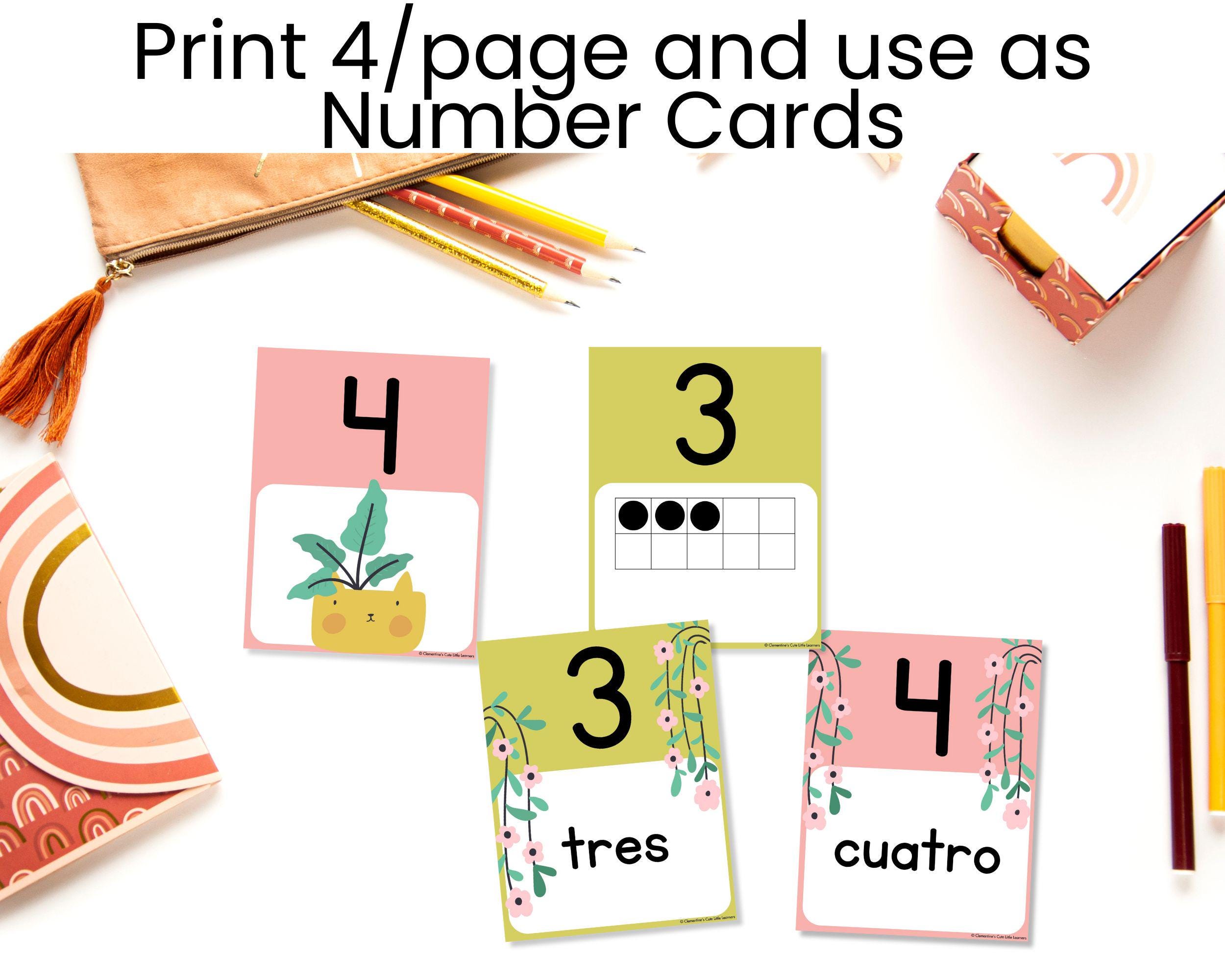 Urban Garden Themed Number Posters for Classroom Decor, Spanish Version ...