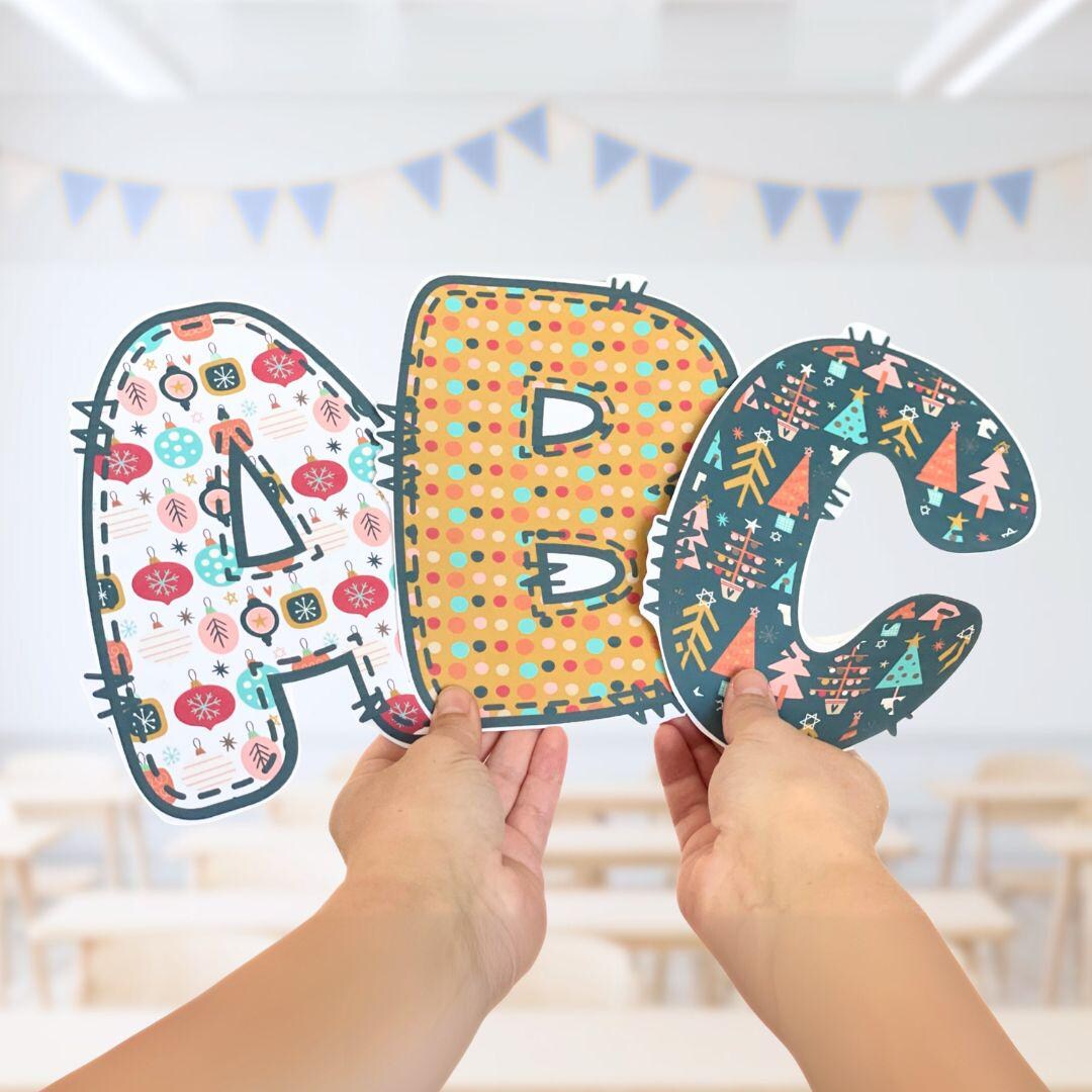 Winter Bulletin Board Letters – Printable Holiday Alphabet for ...