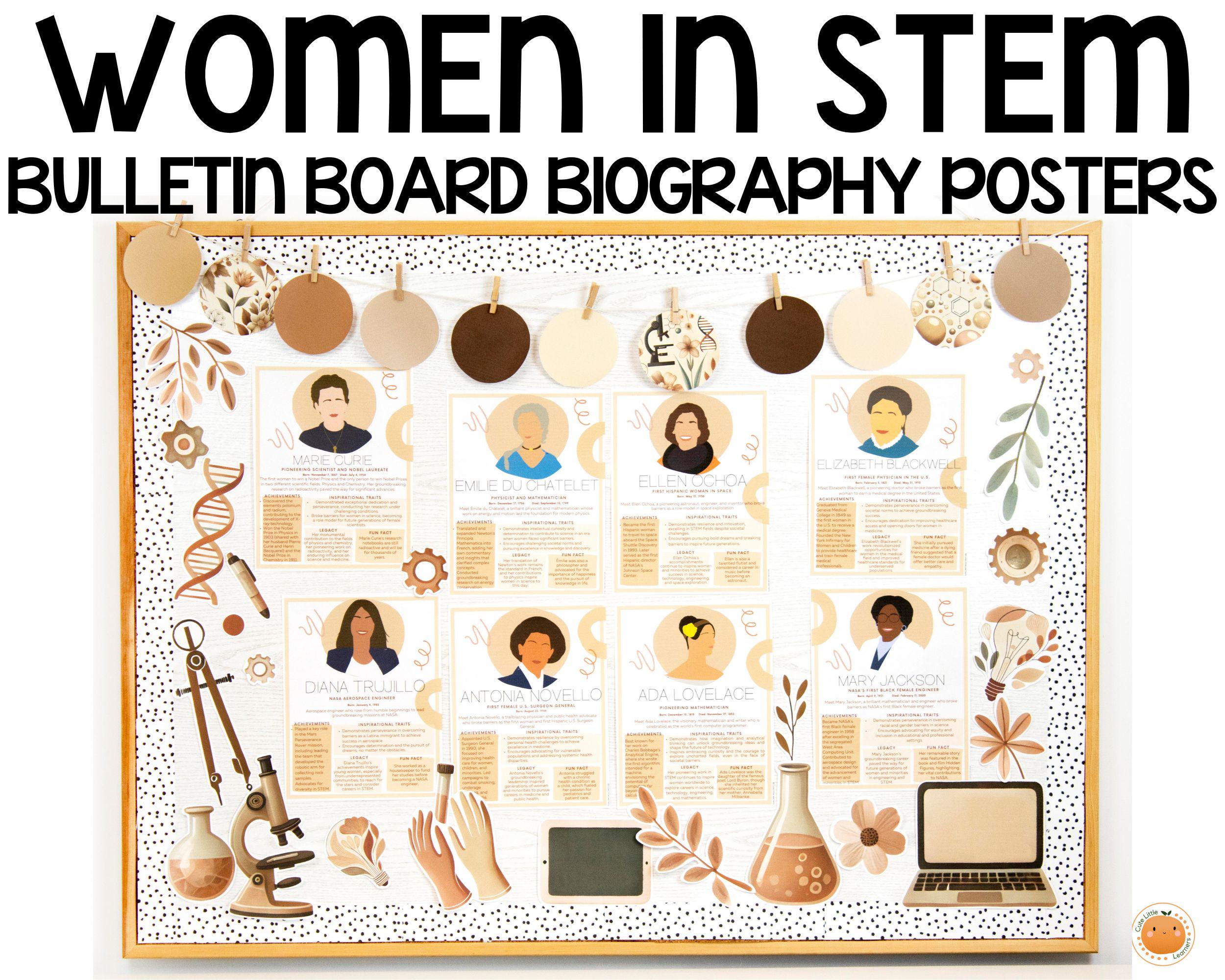 Women in STEM Biography Posters | Classroom Decor Set With Bunting ...