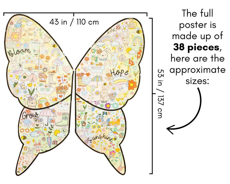 Spring Wings Collaborative Poster | Printable Coloring Mural for ...