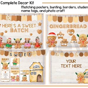 Gingerbread Man Bulletin Board & Classroom Decor Kit + Editable ...