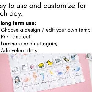 Printable Chore Charts Mermaid Themed, Editable Visual Schedule & Chore ...