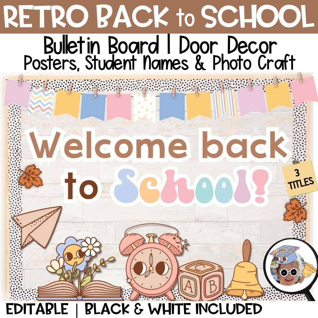 Retro Groovy Back to School Classroom Decor and Bulletin Board Kit ...