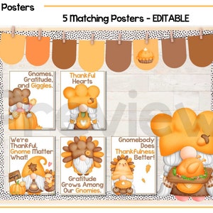 Thanksgiving Fun Gnome Bulletin Board & Classroom Decor + Editable ...
