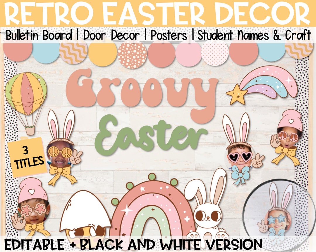 Retro Easter Bulletin Board & Interactive Classroom Decor - Etsy