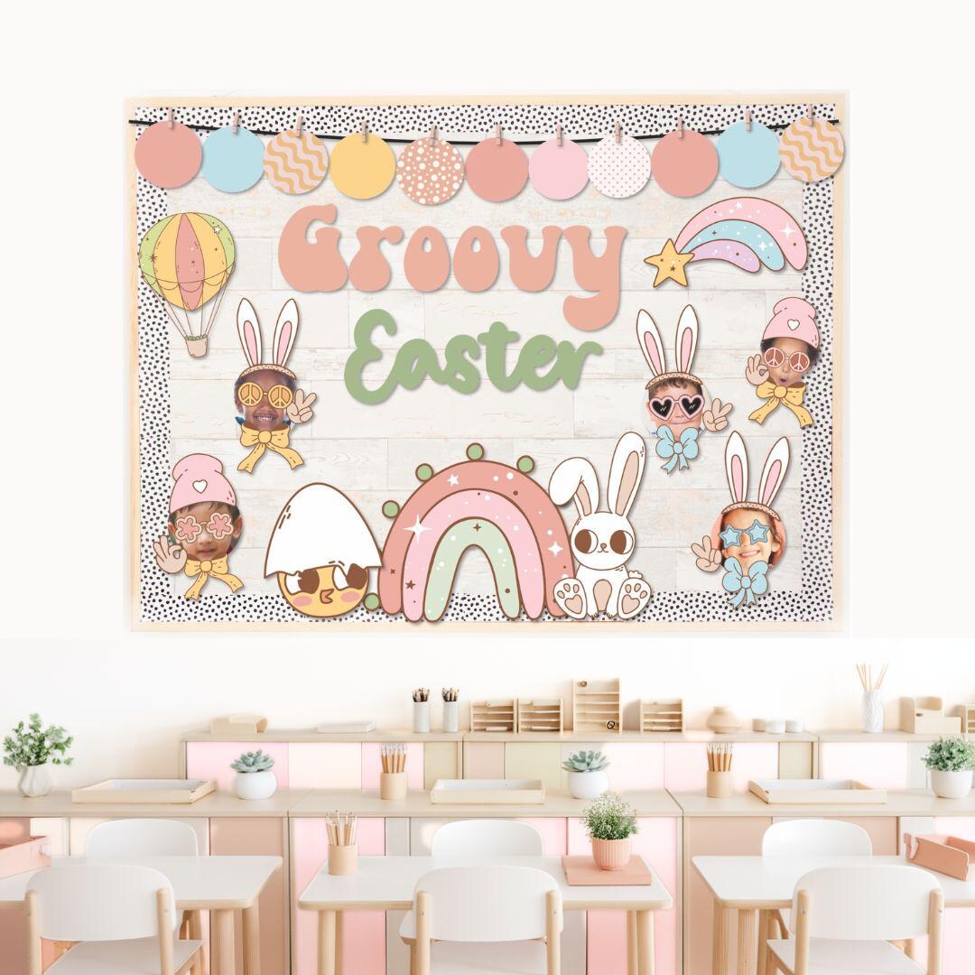 Retro Easter Bulletin Board – Printable Classroom Decor and Editable ...