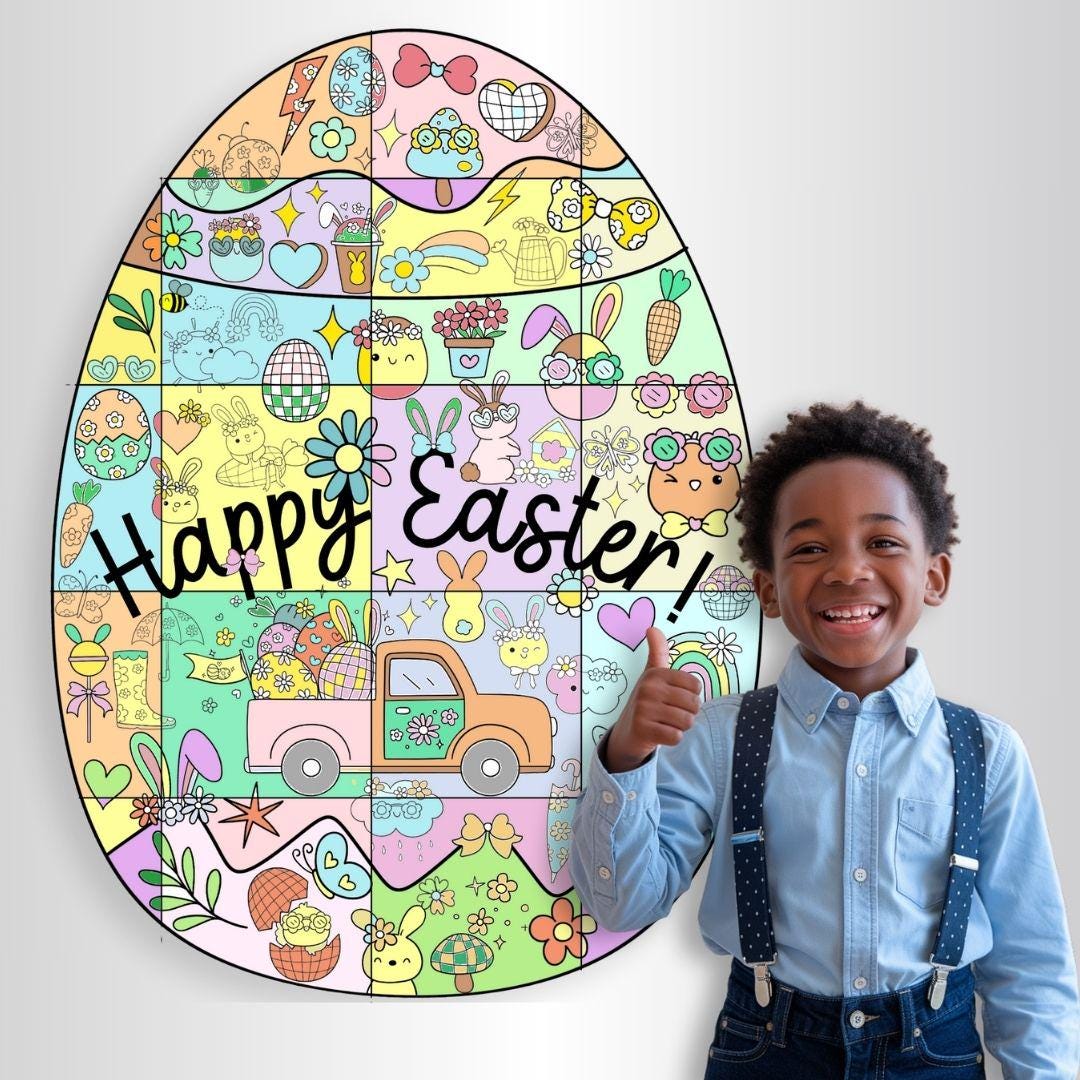 Easter Egg Collaborative Poster for Kids to Use as Photo Op Mural ...